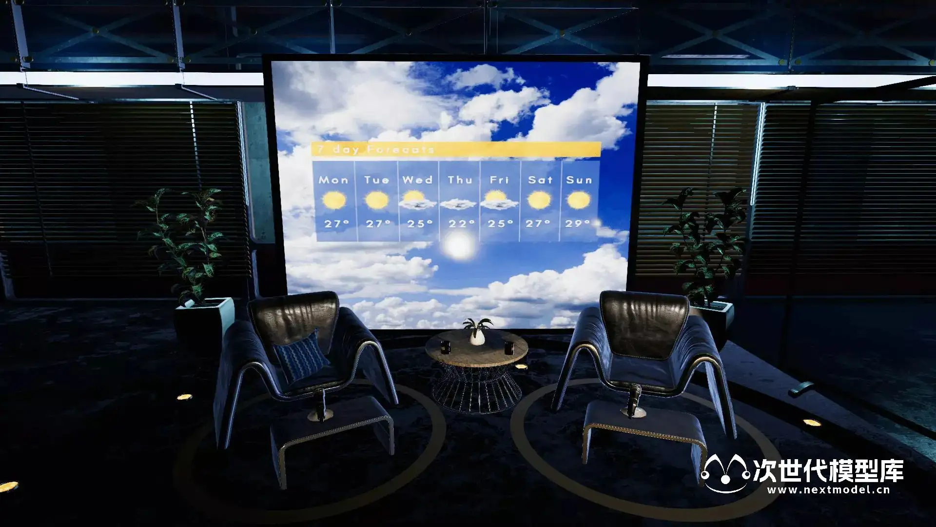 模块化天气预报演播厅场景模型-Unity资源 - 次世代模型库