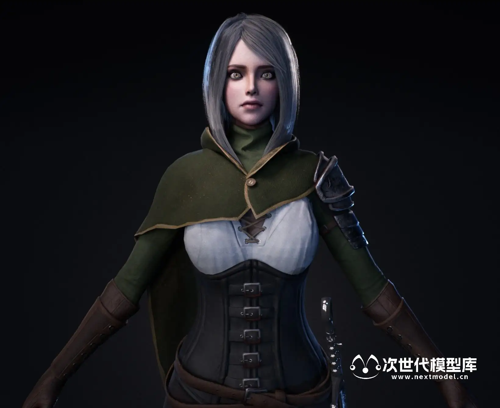带斗篷的女剑客角色模型-UE资源+Unity+Maya格式 - 次世代模型库