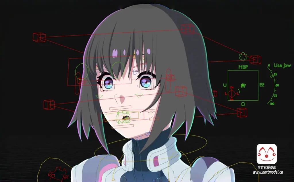 赛博朋克动漫女孩角色EMILY- Blender与Goo Engine双版本 - 次世代模型库