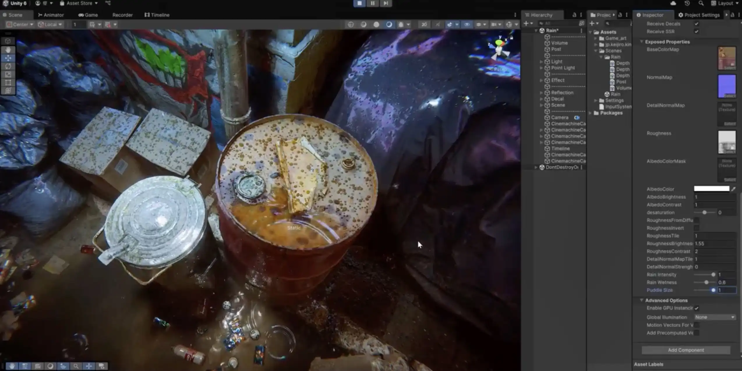 Sakura Rabbit【樱花兔】为我们演示在 Unity 6中超逼真雨着色器效果 - 次世代模型库